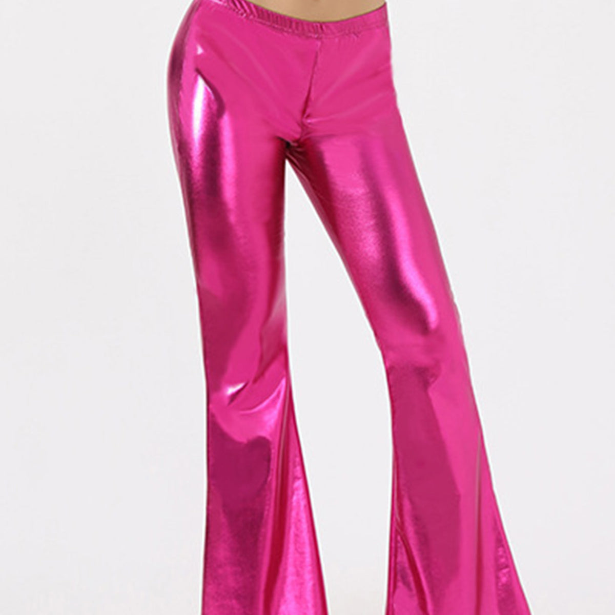 Glossy PU Leather Flares Long Pants – AROLORA