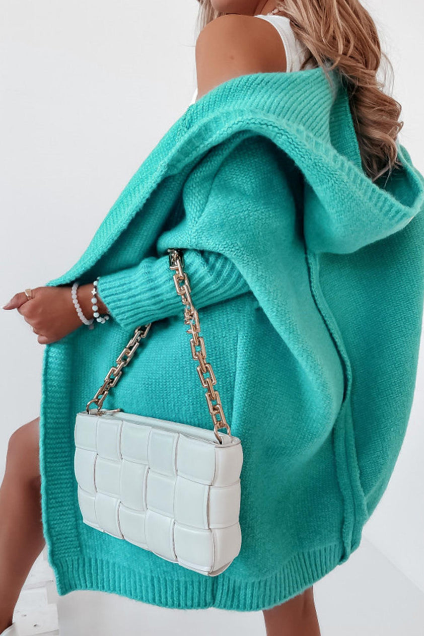 Solid Open Front Hoodie Cardigan – AROLORA