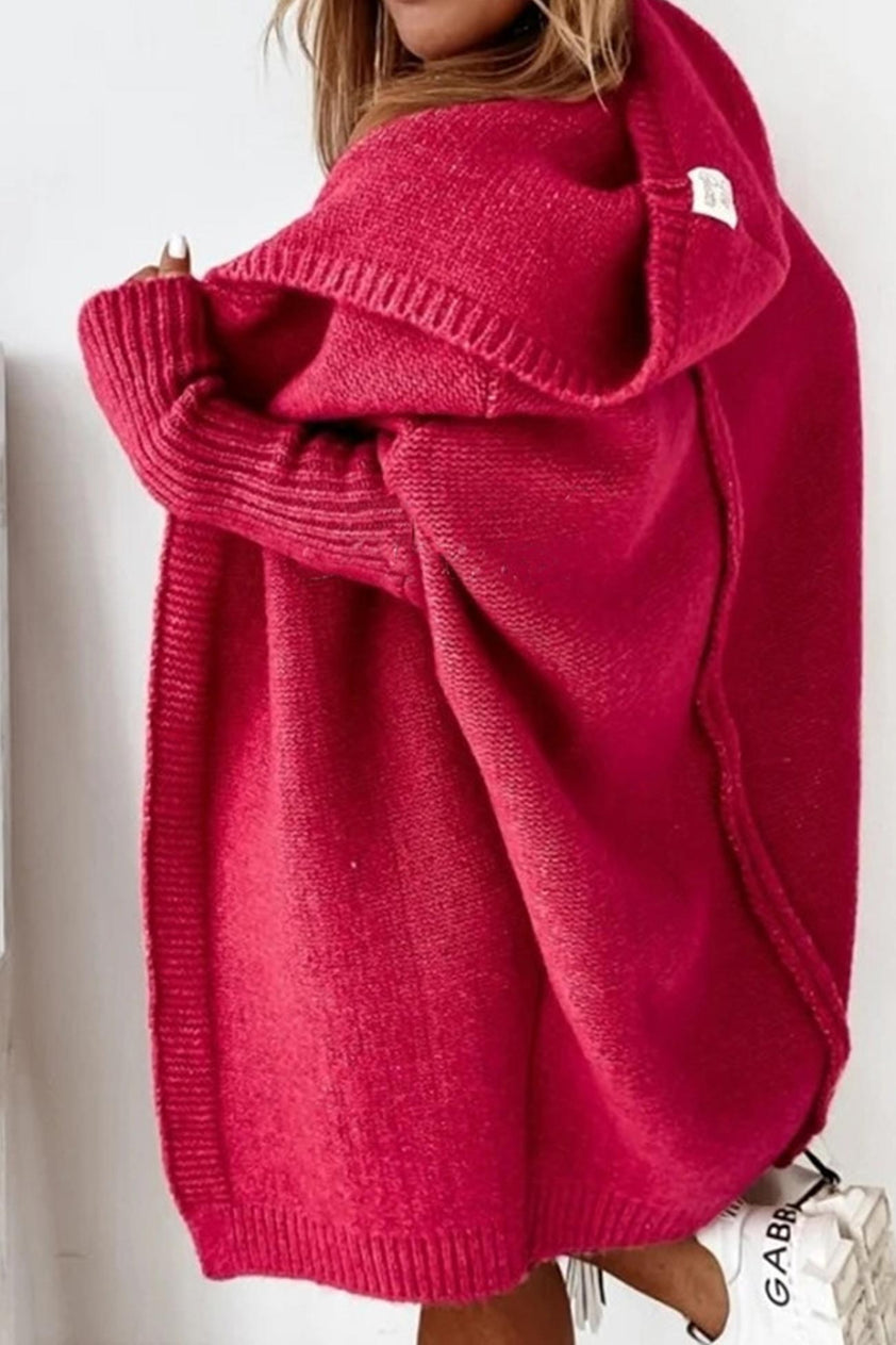 Solid Open Front Hoodie Cardigan – AROLORA