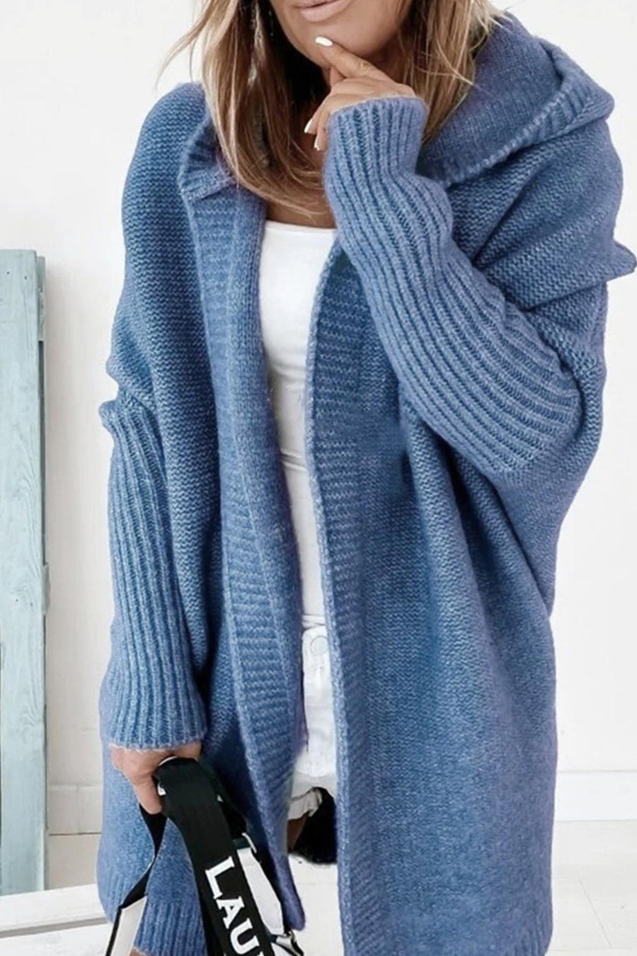 Solid Open Front Hoodie Cardigan – AROLORA