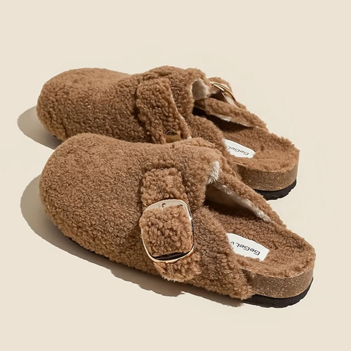 Solid Plush Slip-on Flats – AROLORA