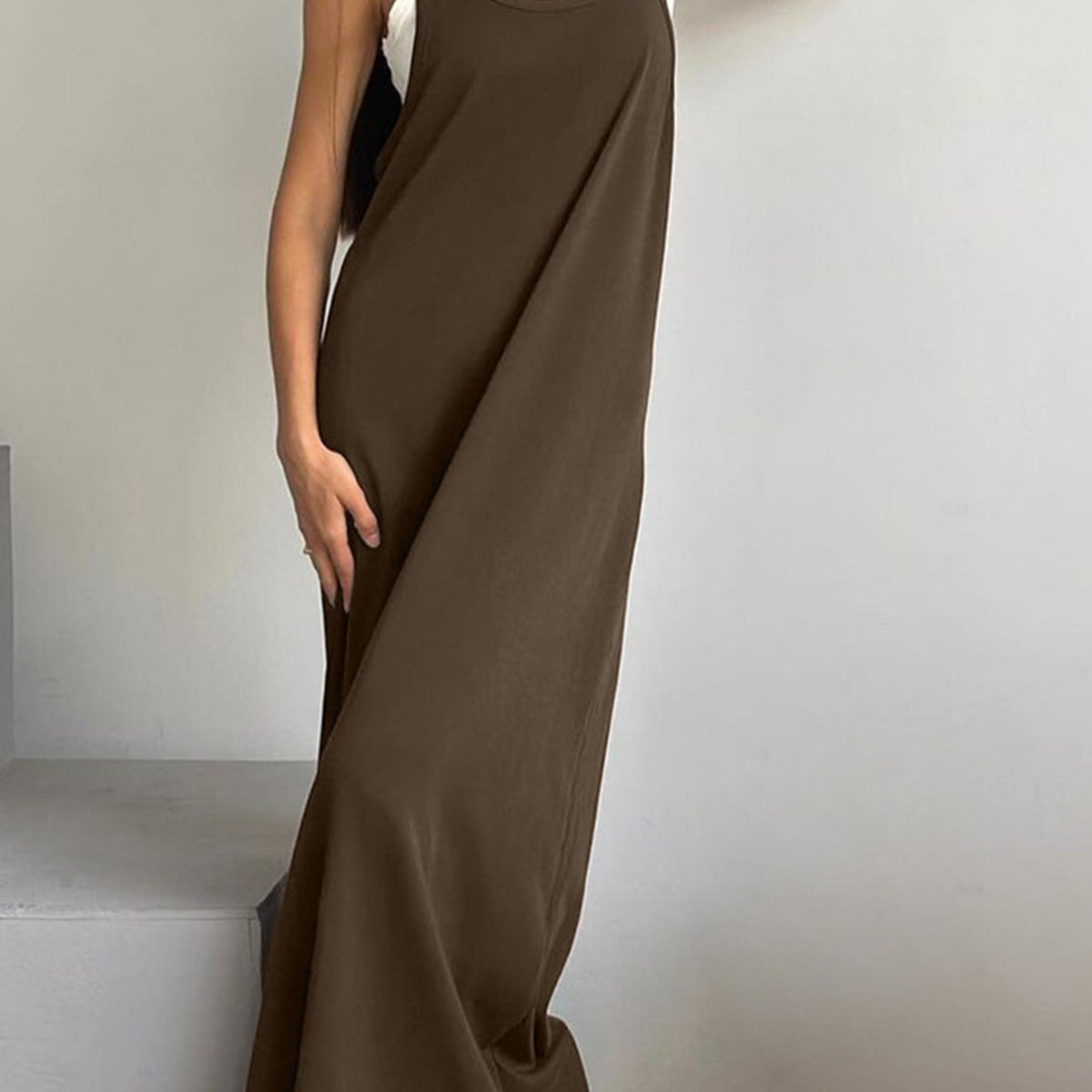 White Knit Tank Solid Sundress Two-piece Outfits – AROLORA